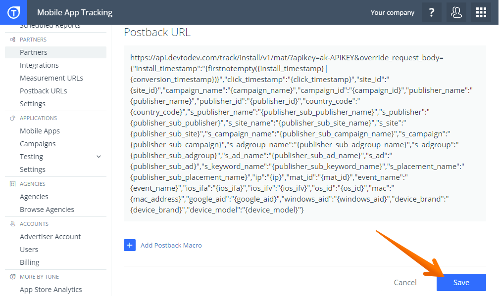 Tune (MAT) - Documentation | devtodev